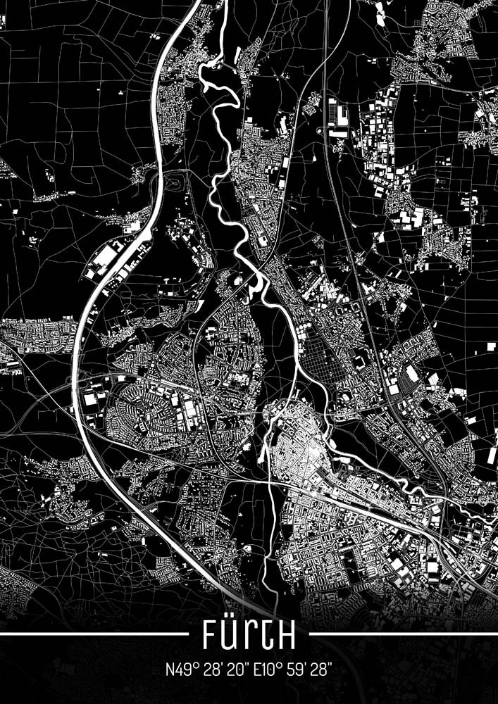 KlausUndSo - Stadtplan Fürth - Just a Black Map