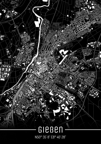 KlausUndSo - Stadtplan Gießen Citymap - Just a Black Map